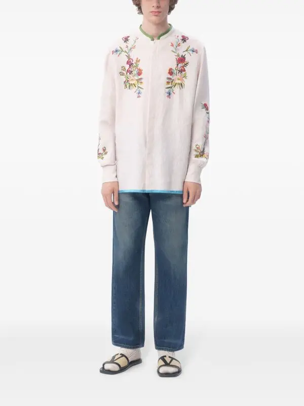 Valentino Garavani Logo Patch Straight Leg Jeans