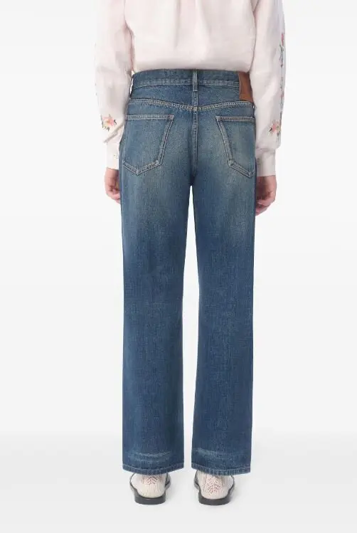 Valentino Garavani Logo Patch Straight Leg Jeans