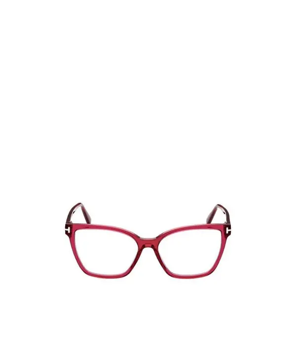 TOM FORD Logo Flat Mirror Eyeglasses - Red