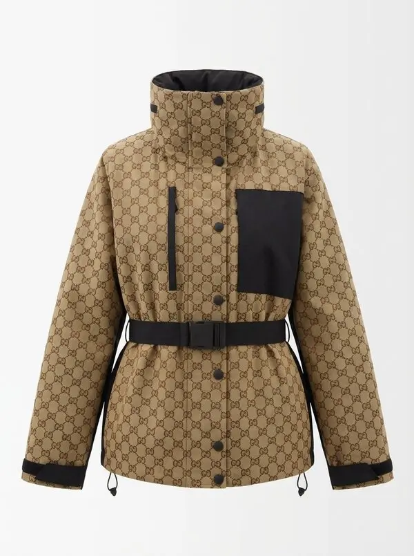Gucci Gg Jacquard Belted Jacket
