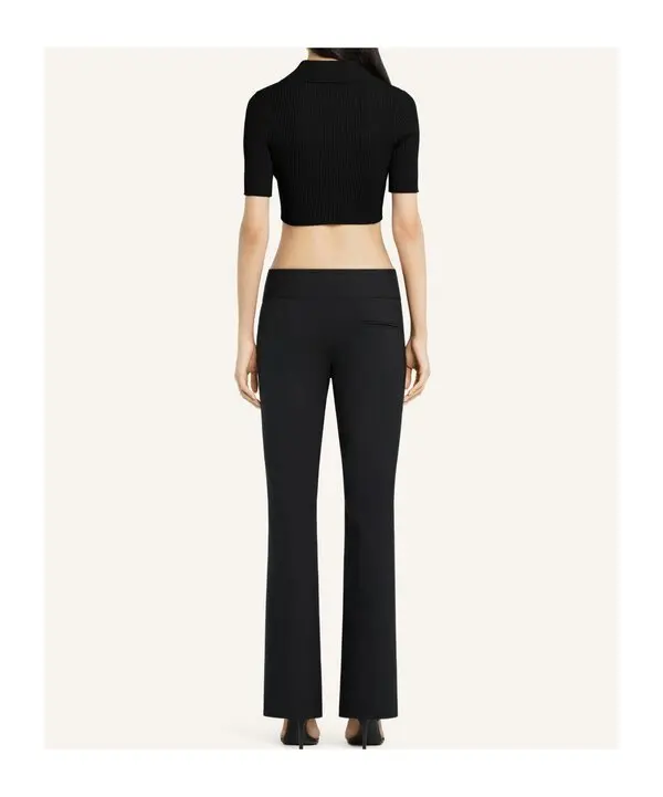 COURREGES Courrèges Half-button Knitted Cropped Polo Top
