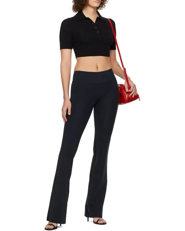 COURREGES Courrèges Half-button Knitted Cropped Polo Top