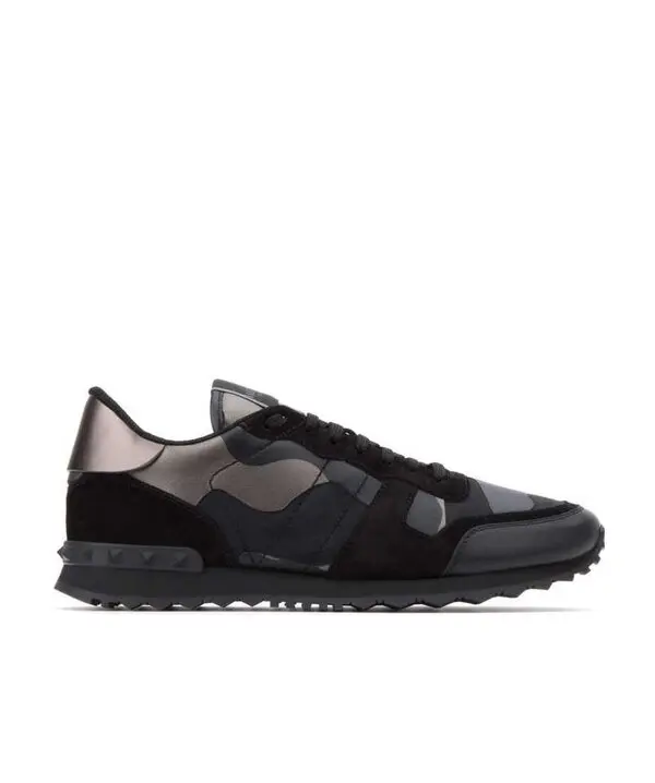 Valentino Garavani Rockrunner Camouflage Low-top Sneakers - Black