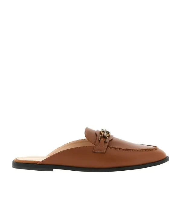 Pinko Naty 09 Clogs With Metal Logo Detail - Brown