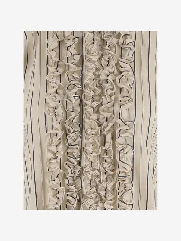 Stella McCartney Ruffled Striped Shirt - Nude