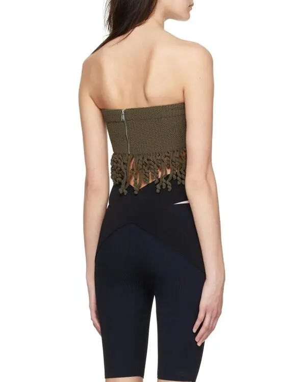 DION LEE Crocheted Bandeau Top With Tassel Detail