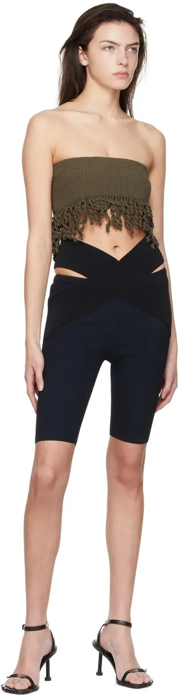 DION LEE Crocheted Bandeau Top With Tassel Detail