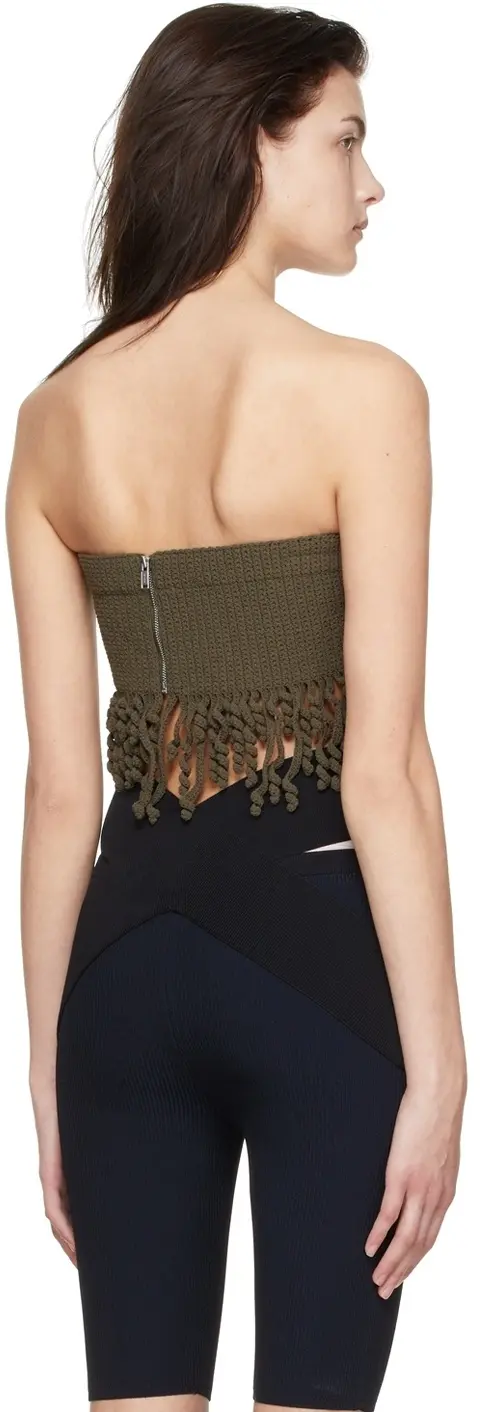 DION LEE Crocheted Bandeau Top With Tassel Detail
