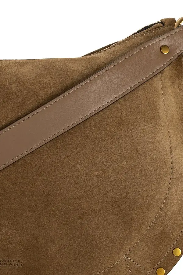 Isabel Marant Étoile Oskan Logo Studded Crossbody Bag - Beige