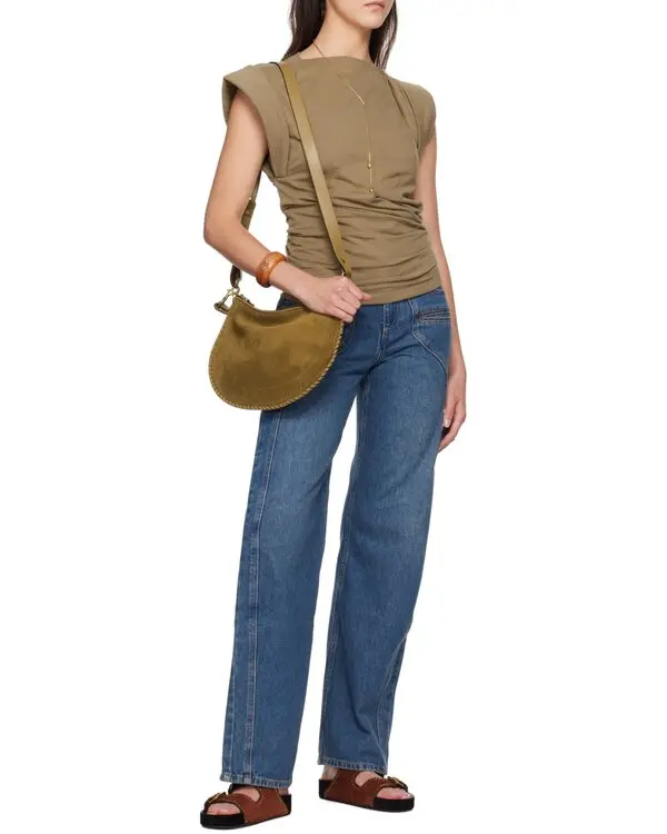 Isabel Marant Étoile Oskan Logo Studded Crossbody Bag - Beige