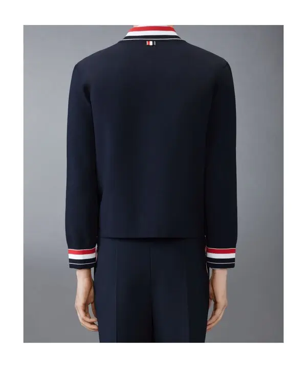 Thom Browne Rwb-stripe Bomber Jacket - Navy Blue