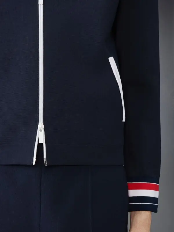 Thom Browne Rwb-stripe Bomber Jacket - Navy Blue