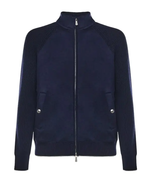 Eleventy Ribbed Knit Jacket - Black