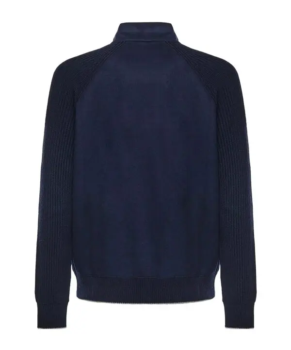 Eleventy Ribbed Knit Jacket - Black
