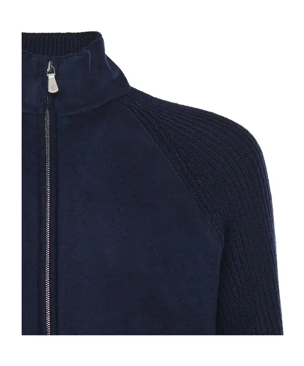 Eleventy Ribbed Knit Jacket - Black