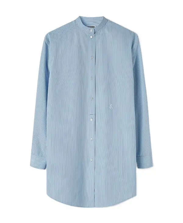 JIL SANDER Striped Long Sleeve Shirt - Blue