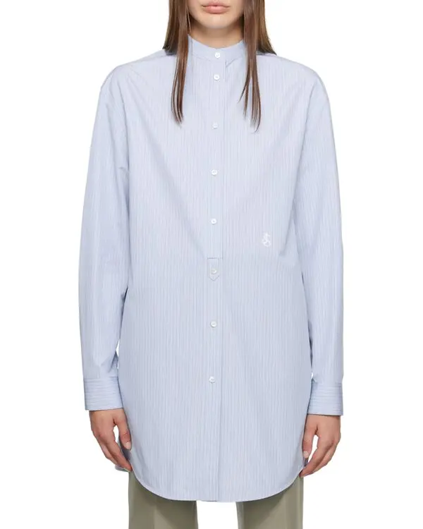 JIL SANDER Striped Long Sleeve Shirt - Blue