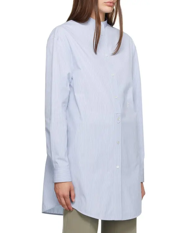 JIL SANDER Striped Long Sleeve Shirt - Blue