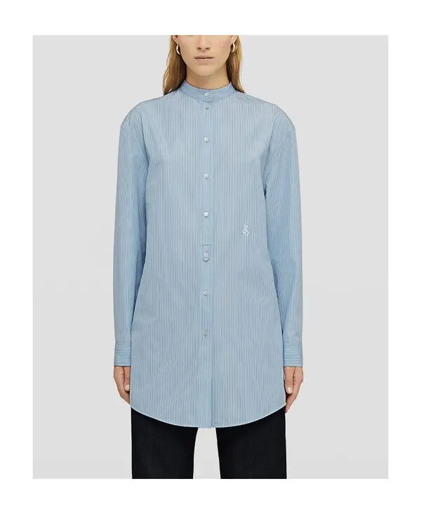 JIL SANDER Striped Long Sleeve Shirt - Blue