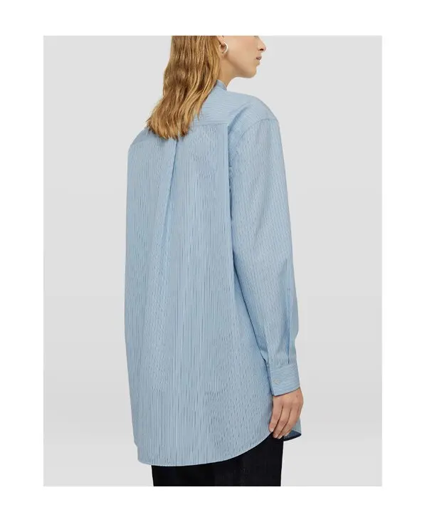 JIL SANDER Striped Long Sleeve Shirt - Blue