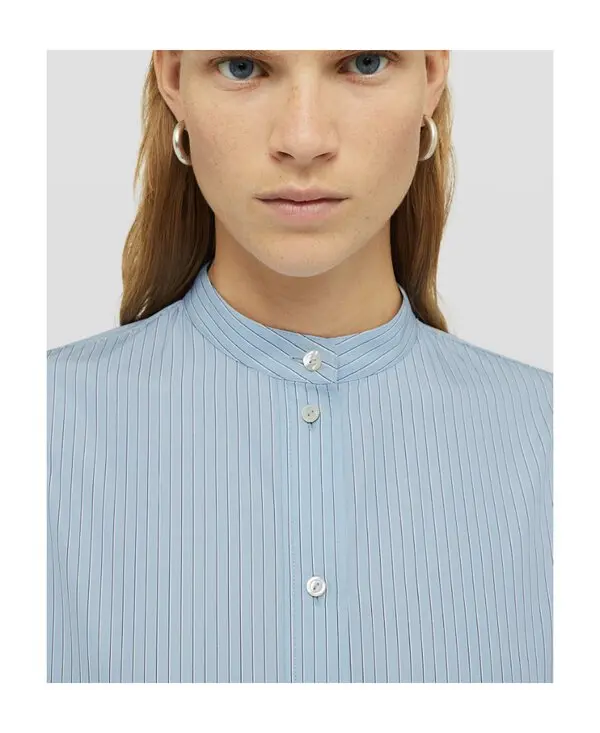 JIL SANDER Striped Long Sleeve Shirt - Blue
