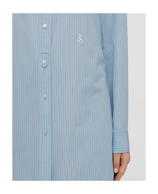 JIL SANDER Striped Long Sleeve Shirt - Blue