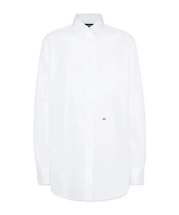 Dsquared2 Long Sleeve Shirt With Embroidered Initials - White
