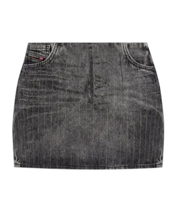 DIESEL® De-pra-mini-s3 Pinstriped Denim Mini Skirt - Light Grey