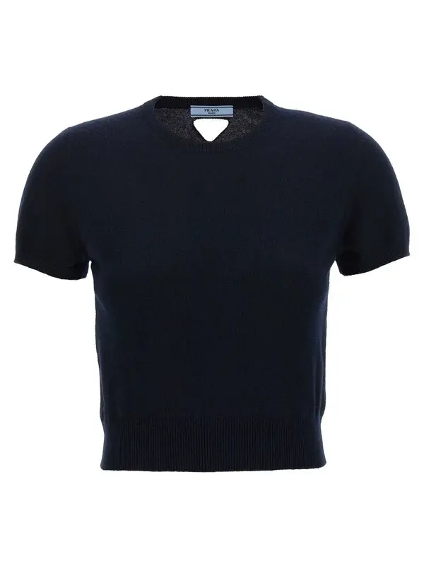 Prada Cropped Jumper With Back Cut-out Logo