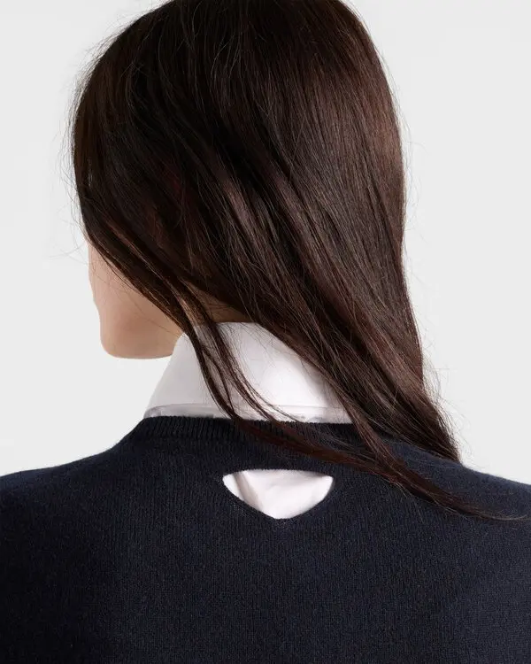 Prada Cropped Jumper With Back Cut-out Logo