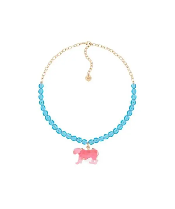 Dior Crystal Sauvage Choker With Tiger Charm - Blue