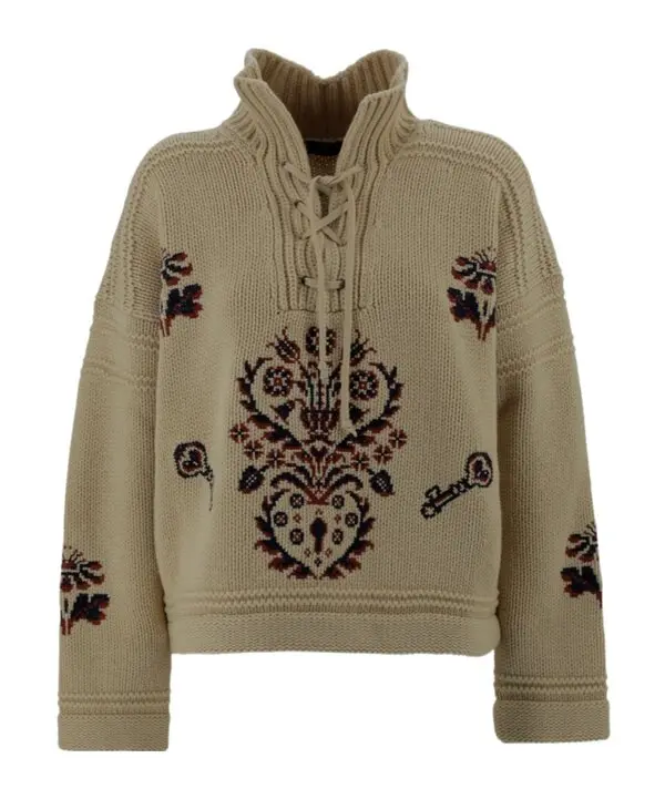 Etro Embroidered Lace-up Sweater - Multicolor