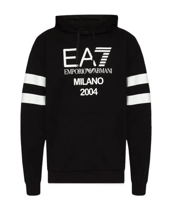 EA7 Logo-print Cotton Hoodie
