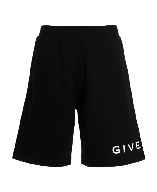 Givenchy Logo Embroidered Relaxed Fit Shorts - Black
