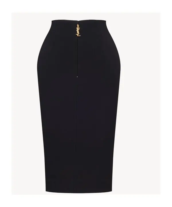 Saint Laurent Mid-rise Pencil Skirt With Cassandre Zip