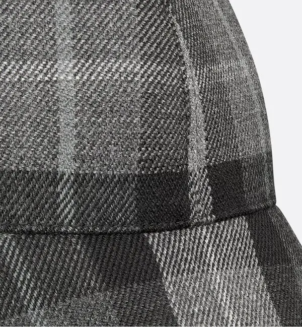 Dior D-tulipe Check'n' Large-brim Reversible Cloche Hat