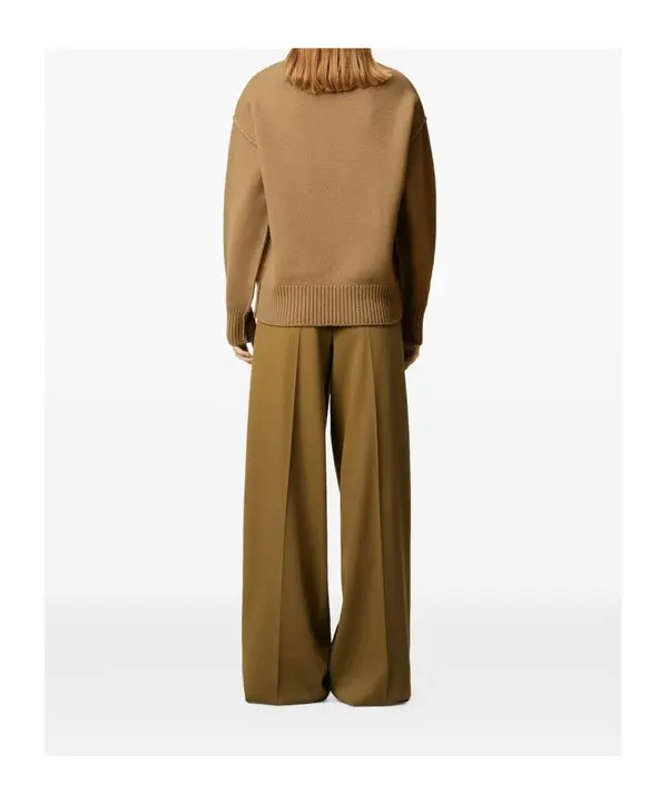 Ami Heart Crewneck Sweater - Brown