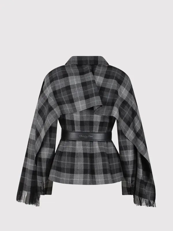 Dior Plaid Belted Jacket With Tassel Detail