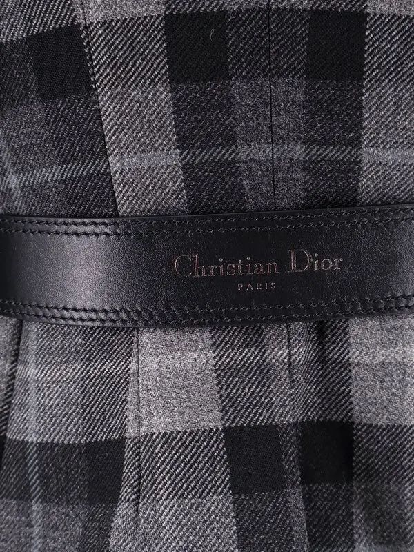 Dior Plaid Belted Jacket With Tassel Detail