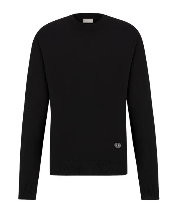 Dior Cd Box Embroidery Crewneck Sweater - Black