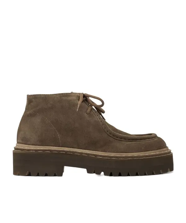 Officine Creative Round Toe Lace-up Block Heel Boots