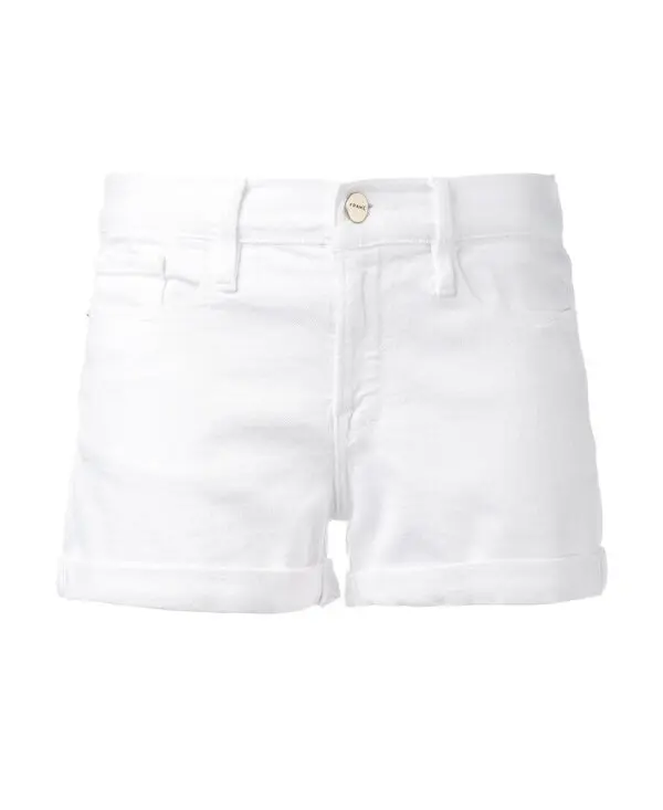 FRAME Curled Shorts - White