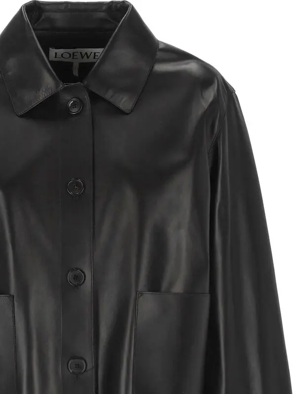Loewe Boxy Button-up Leather Jacket