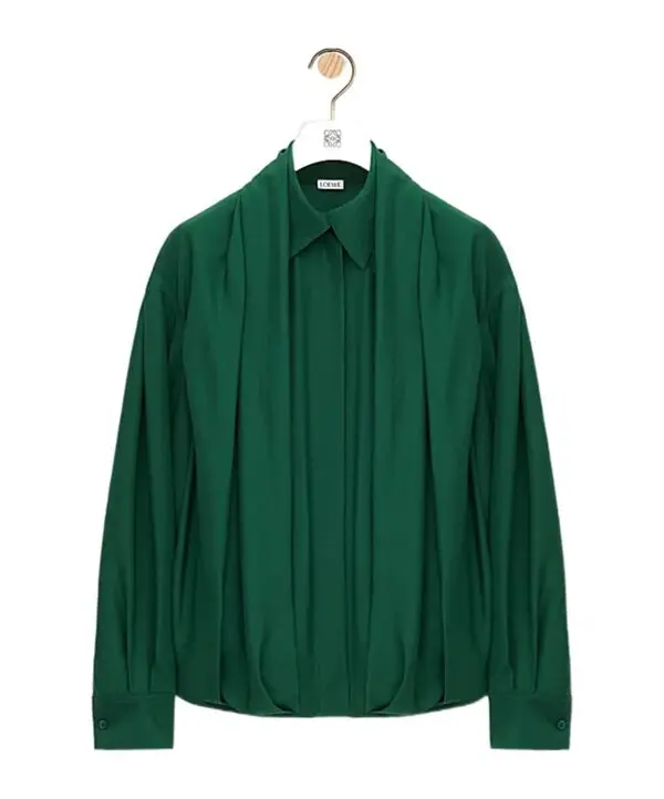 Loewe Pleated Shirt - Dark Green