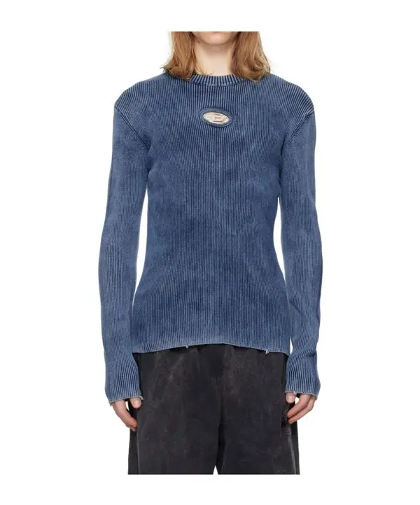 DIESEL® K-darin-d Long Sleeve Ribbed T-shirt - Blue
