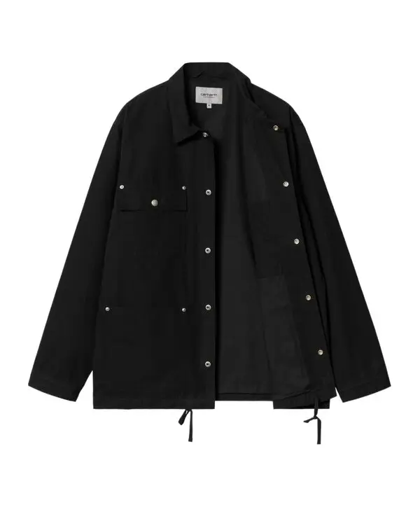 Carhartt Work In Progress Logo-patch Button-up Shirt Jacket - Black