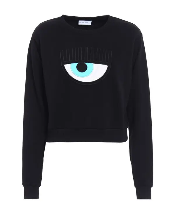 CHIARA FERRAGNI Round-neck Long-sleeve Hoodie With Eye Embroidery