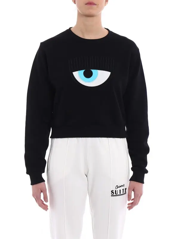CHIARA FERRAGNI Round-neck Long-sleeve Hoodie With Eye Embroidery