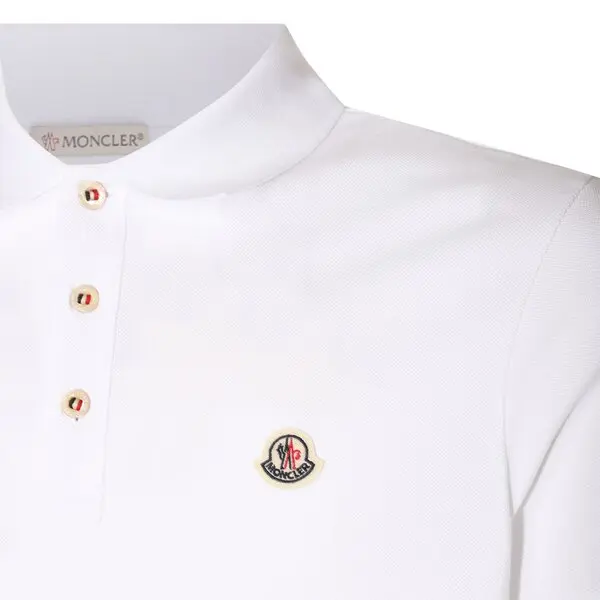 Moncler Logo Patch Short-sleeved Polo Shirt - Optical White