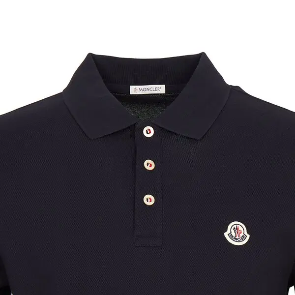 Moncler Logo Patch Short-sleeved Polo Shirt - Dark Blue